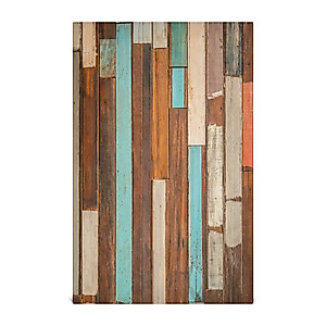 ALAZA Teal Gray Brown Farmhouse Wood Planks Decorative Kitchen Dish Towels Set of 4,Soft and Absorbent Kitchen Hand Towels Home Cleaning Towels Dishcloths,18 x 28 Inch