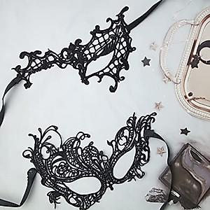 TIHOOD 30PCS Lace Mask Masquerade Venetian Eyemask Halloween Sexy Woman Lace Mask for Halloween Masquerade Carnival Party Costume Ball