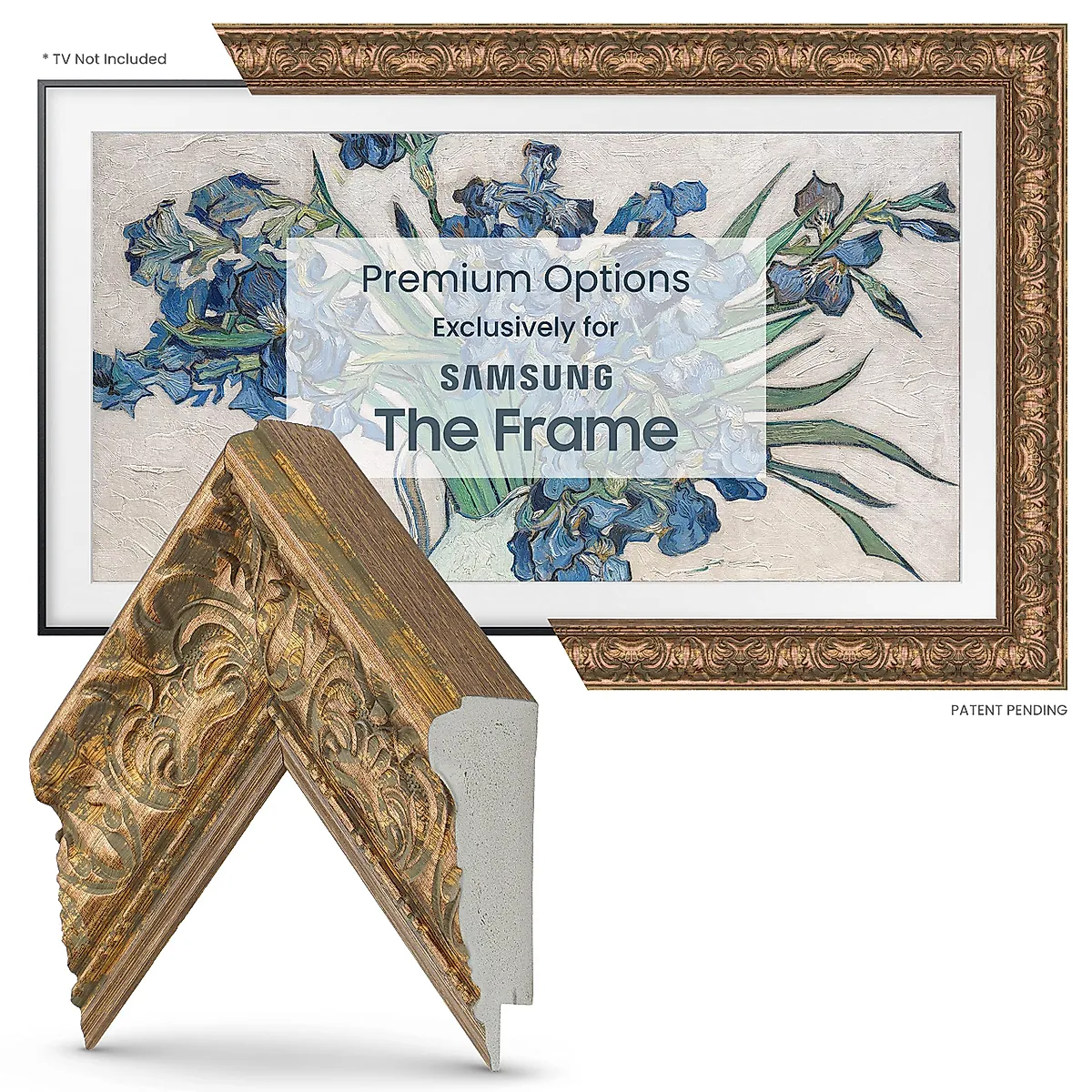 Frame My TV Deco TV Frames -Tuscan Copper Compatible ONLY with Samsung (Fits 2021-2025 Frame TV, 50")