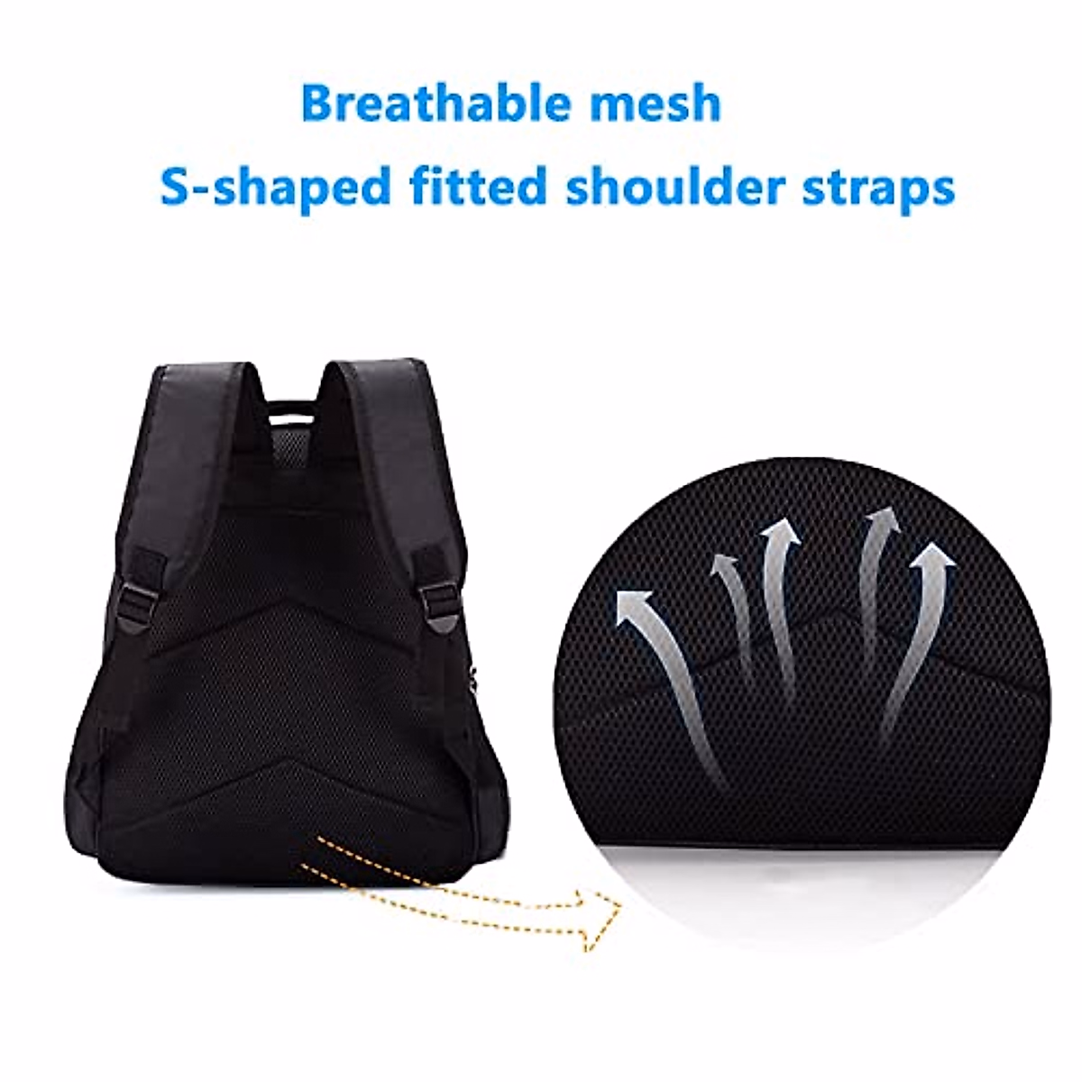 Mujoben Sonicc Large-Capacity Polyester Cartoon Kknuckles Backpack with WaterproofTtails Backpack Age3-10…