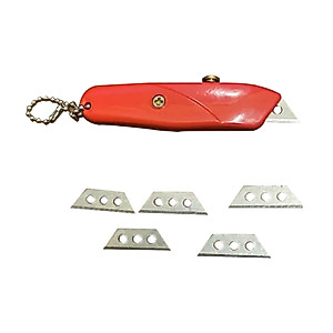 Mini Keychain Knife Box Opener for Keyring - 3 Inch Utility Knife on Keychain with 5 Extra Blades - Small Cutter for Opening Packages
