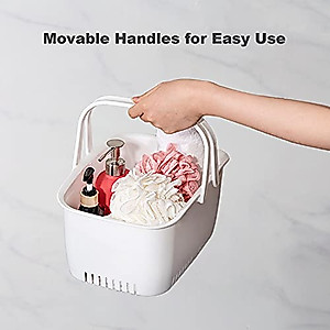 carrotez Shower Caddy Basket, Plastic Storage Basket for Bathroom, Shower Basket, Portable Storage Organizer with Handles for Bathroom, College Dorm, Bedroom, Kitchen