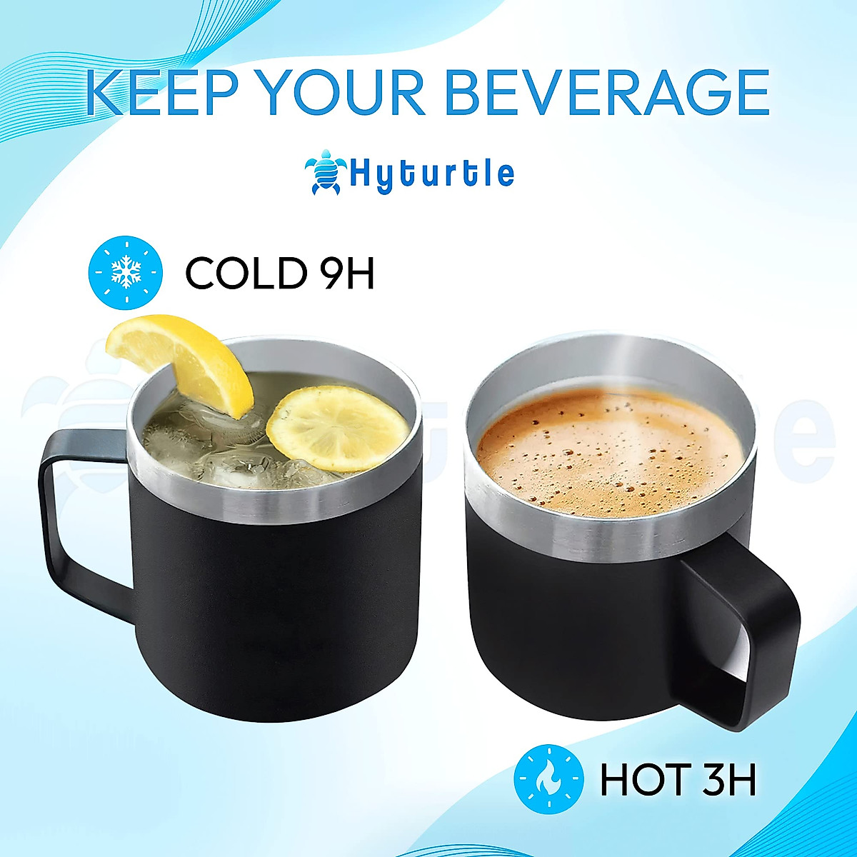 HYTURTLE Best Grandpa Ever Coffee Black Mug/Tumbler 14oz Stainless Steel Gift For Dad Grandpa Men On Fathers Day, Birthday, Christmas