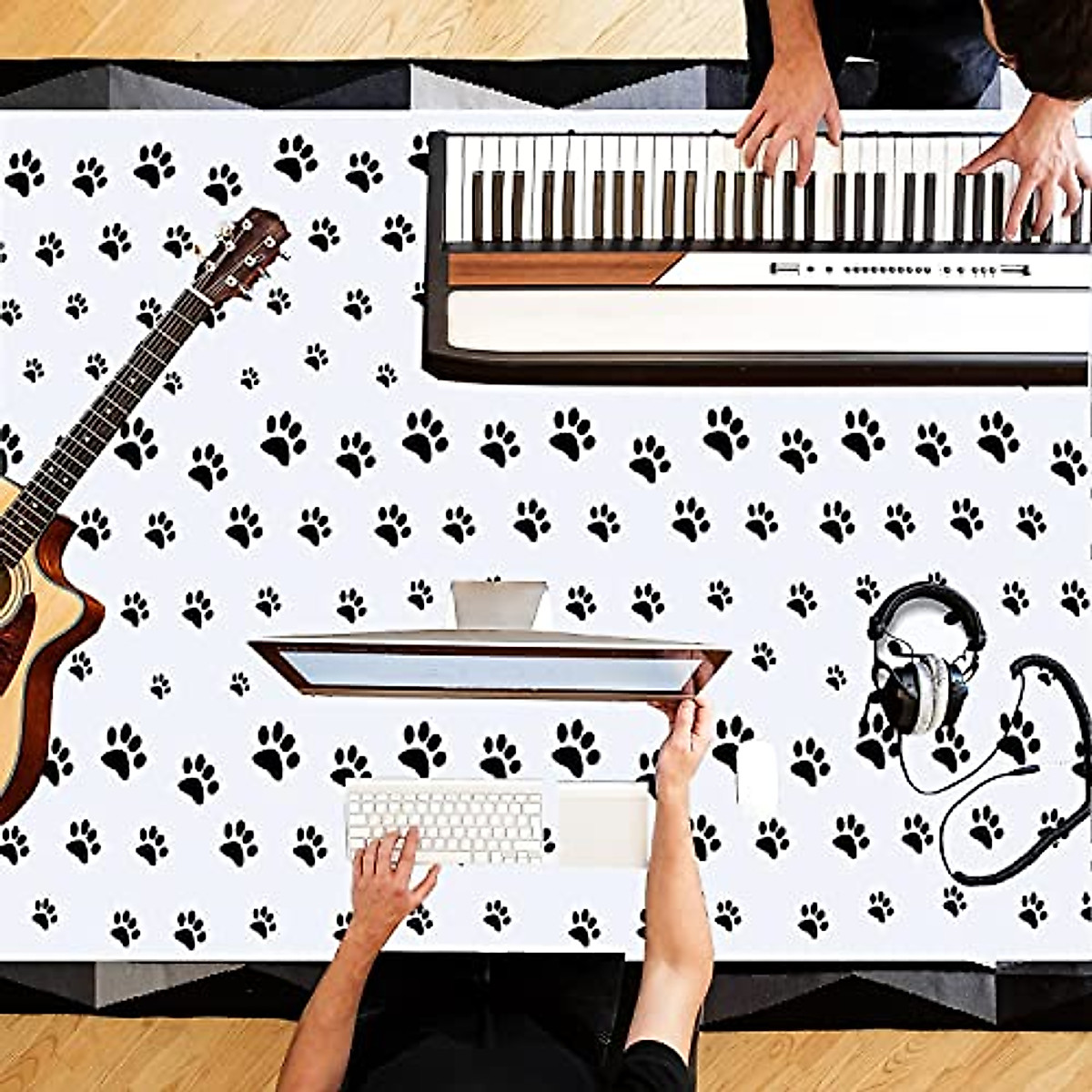 Puppy Themed Birthday Party Decorations -Plastic Table Cover for Arts & Crafts, Dog and Cat Paw Party Supplies Puppy Paw Print Plastic Tablecloth 54x108” Disposable Table Cover for Dog Themed Party