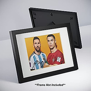 Ikonic Fotohaus Lionel Messi Cristiano Ronaldo Argentina Portugal Soccer Goats Signed Photo Autograph Print Wall Art Home Decor