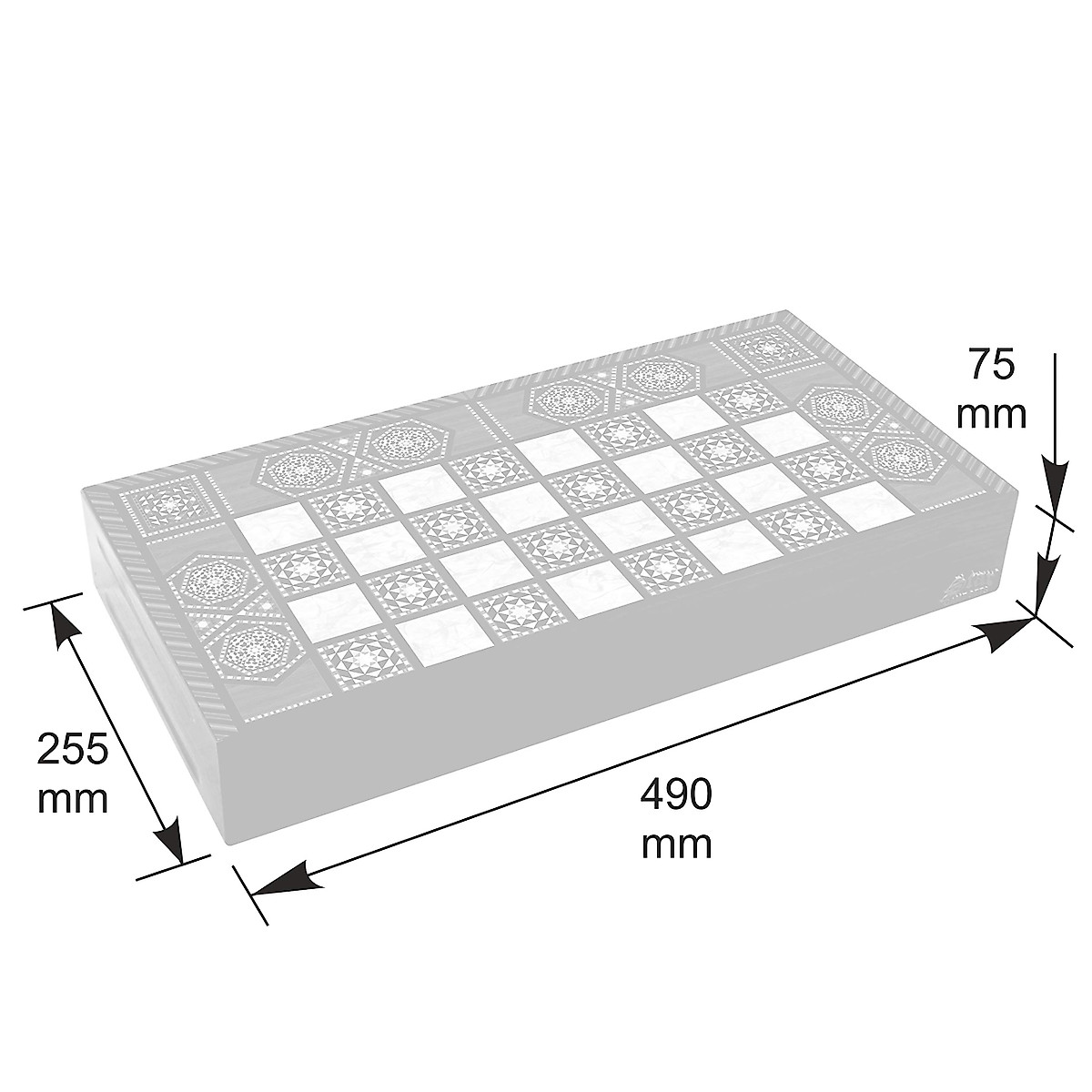 LaModaHome Star Decorated Turkish Backgammon Set, First Class Elite Vinyl Classical Design, Decorated with Motives, Board Game Tavla, Magnetic Closing Mechanism Adults Kids, Café