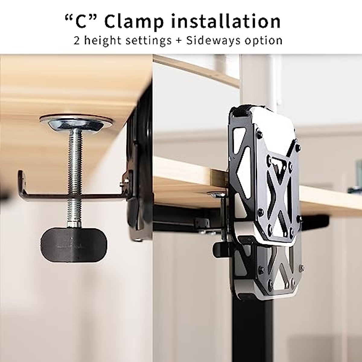 VIVO Behind Monitor VESA Mount Designed for Mac Mini CPU, 2010-Present Models, Monitor Arm Computer Holder, Concealed Back of Screen Mount with Desk Clamp Option, Black, Mount-MINI1