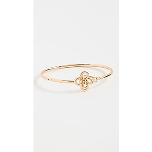 Tory Burch Women's Kira Clover Hinge Bracelet, Tory Gold, One Size