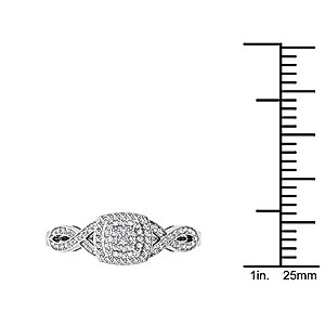 Diamond2Deal 1/4 cttw Round Diamond Halo Engagement Wedding Ring 10k Gold (Color H-I Clarity I2)