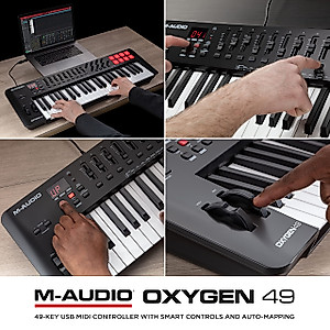 M-Audio Oxygen 49 (MKV) – 49 Key USB MIDI Keyboard Controller With Beat Pads, Smart Chord & Scale Modes, Arpeggiator and Software Suite Included