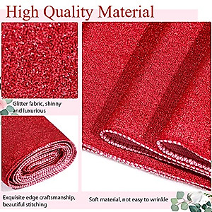 Shihanee Sequin Aisle Runner for Weddings 2 x 15 ft Glitter Wedding Rug Runner with Carpet Tape Sparkly Wedding Outdoor Floor Runner Floor Carpet Runner for Prom Ceremony Event Party Decoration (Red)