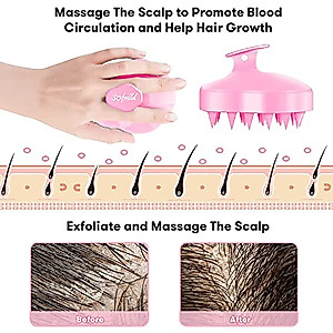 Shampoo Brush, Silicone Scalp Massager Hair Brush Head Massager Hair Growth Scrubber for Straight Curly Long Short Thick Thin Wet Dry Hair for Men Women Kids Pets , White