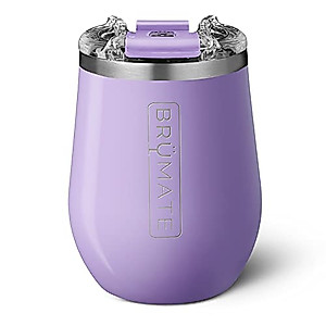 BrüMate Uncork'd XL MÜV - 100% Leak-Proof 14oz Insulated Wine Tumbler with Lid - Vacuum Insulated Stainless Steel Wine Glass - Perfect For Travel & Outdoors (Violet)