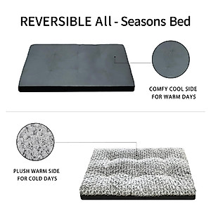 IHINIRE Washable Dog Crate Bed Deluxe Plush Dog Beds Reversible All-Seasons Bed Pet Sleeping Mattress for Large, Medium Dogs