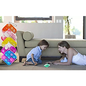 60 Pcs Mini Pop Bubble Fidget Sensory Toys, Pop Keychain Bulk Toy for Party Favor, Classroom Student Prizes Easter Basket Goodie Bag Stuffers Christmas Valentine Gift for Kid