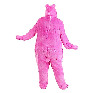Fun Costumes Cheerful Care Bears Adult - Classic Costume, Fuzzy Halloween Jumpsuit - 3X-Large - Pink