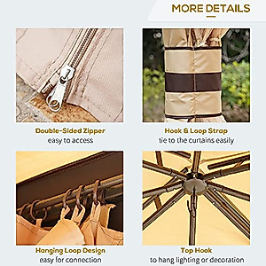 Outsunny 10' x 12' Outdoor Gazebo with Mesh Netting Sidewalls for Shade and Rain, Patio Gazebo Canopy with 2-Tier Soft Top Roof and Steel Frame for Lawn, Garden, Backyard and Deck