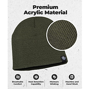 Original Beanie Cap - Soft Knit Beanie Hat - Warm and Durable (Forest Green)