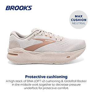 Brooks Women’s Ghost Max Cushion Neutral Running & Walking Shoe - Crystal Gray/White/Tuscany - 8.5 Medium