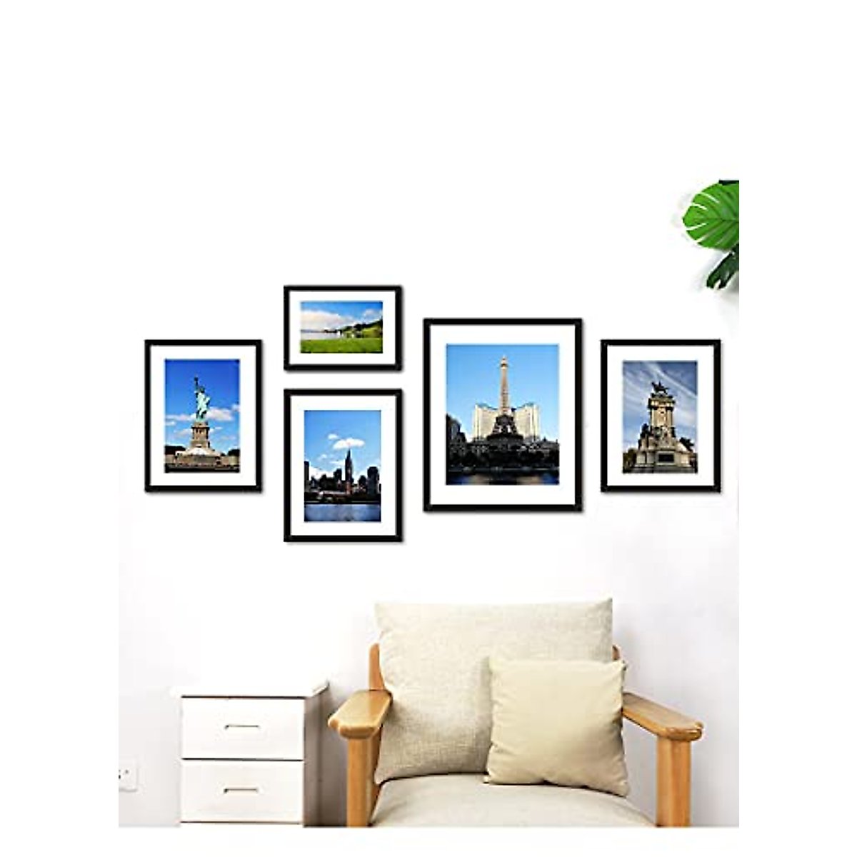 PEALSN 12x18 Picture Frame, Display Pictures 11 x 17 with Mat or 12 x 18 Without Mat for Wall Mounting Display, Photo Frames, Black.