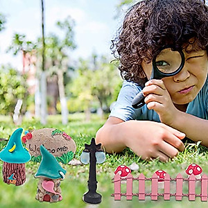 39 Pcs Miniature Fairy Garden Kit for Kids Mini Animal Miniatures Rabbit Mushroom Fairy House Garden Accessories,Micro Landscape Ornaments DIY Kit Environmental Resin Miniatures Terrarium Decor