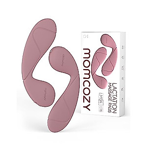 Momcozy Hands-Free Lactation Massager, 2 Pack, Maximum Heat & Vibration Area for Faster Milk Flow, Full Fit Breast Massager for Easier Breastfeeding, Pumping