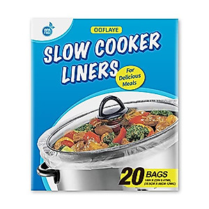 20 Counts Slow Cooker Liners and Cooking Bags, Extra Large Size Fits 6-10QT Pot, 14"x 22", BPA Free, Suitable for Oval & Round Pot -1 Pack