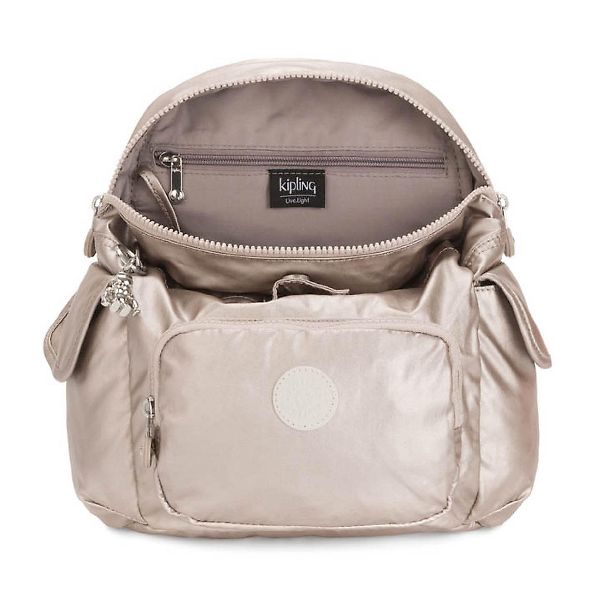 Kipling Women's Backpack City Pack Mini, Silver (Metallic Glow), 27x29x14 Centimeters (B x H x T)