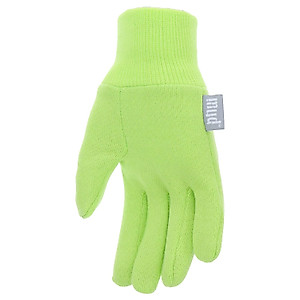 MUD Basic Jersey Cotton Youth Helper Gloves, Extreme Comfort, Elastic Knit Wrist, Hand Protection, Ages 9-12 Yrs., Green (MD60001K-K) (MD60001K-Y)