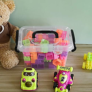 Zerdyne Clear Plastic Bins with Lids, 6 Packs, Mini Plastic Latch Bins, 1.5 Liter