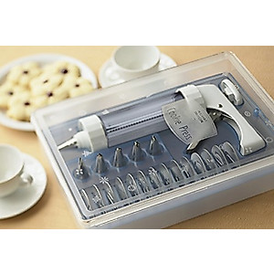 Kuhn Rikon Clear Cookie Press with Decorating Tips and Storage Box