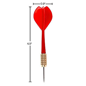 Steel Tip Darts - Set of Six 10-Gram Brass Darts with 2 Plastic Slim Flight Colors - Great for Team Play by Trademark Games (Blue and Red)