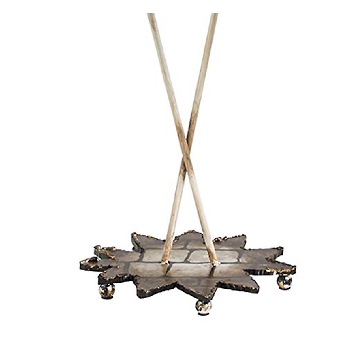 Flambeau Lighting TA1030 Nettle Luxe Table Lamp, Gold leafed Star-Shaped Base with Cream Metal Stems