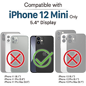 VENA iPhone 12 Mini Glitter Case, vLove (Heart Shape, CornerGuard Protection) Dual Layer Slim Hybrid Clear Bumper Cover Designed for Apple iPhone 12 Mini (5.4"-inch) - Purple