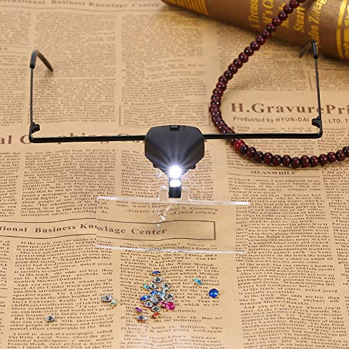 Magnifier Glasses w/LED Light for Lash Extensions - 3 Lenses Magnifier Spectacles 1.5X 2.5X 3.5X Eyeglass LED Magnifier Hands Free Head Eyelash Extension Magnifying Glass