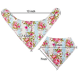 upsimples 10-Pack Baby Bandana Bibs Baby Girl Bibs for Drooling and Teething, Super Absorbent Bibs - Blossom Set