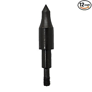 Wanty 12 PCS Screw in Archery Bullet Points for Arrows,Crossbows Practice Points for Crossbow Arrows,100 Grain Each (Black)