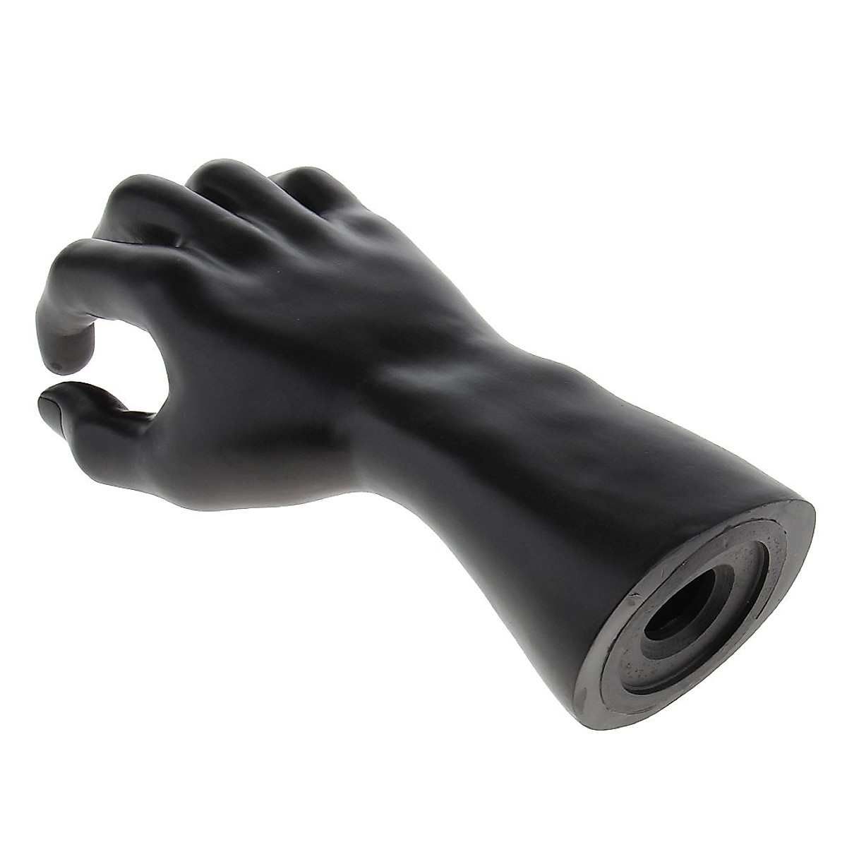 Dovewill Plastic Male Mannequin Right Manikin Arm Hand for Jewelry Bracelet Watch Ring Display Holder Stand Dummy Model Free Standing Black White - Black