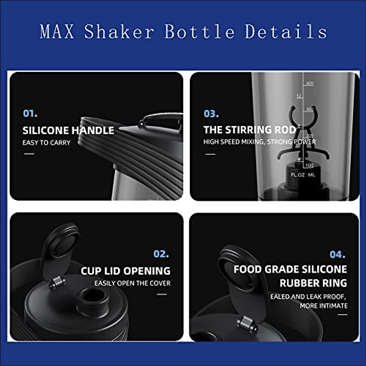 ZWZX Electric protein shaker bottle Electric shake cup Rechargeable high speed - Made of tritan - BPA Free - 28ounce Portable mixing cup（Pink）