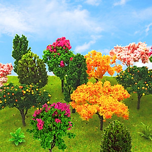 16 Pcs Miniature Fairy Garden Tree Plant Ornamentm, Mixed Model Trees 1-3 Inches, Miniature Dollhouse Pots Decor Moss Bonsai Micro Landscape DIY Craft Garden Ornament