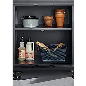 ClosetMaid ProGarage Garage Storage Base Cabinets & Workbench Top 3-Piece Set, Custom, Durable, Adjustable, Steel Construction, Black