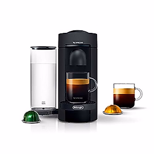 Nespresso VertuoPlus Coffee and Espresso Machine by De'Longhi, 38 ounces, Matte Black