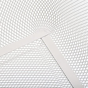 ZEAYEA Mesh Storage Basket with Handle, Garden Harvest Basket, Mesh Fruit Basket Bin for Gathering Vegetables, Multi-Functional Metal Wire Basket for Kitchen Garden Picnic Cabinet, White