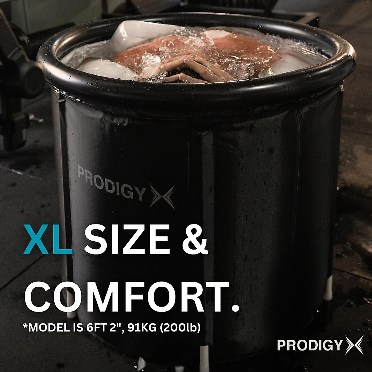 PRODIGYX Ice Bath Tub - Cold Plunge Tub for Athletes - Large Size, Portable, Outdoors - Lid & Thermometer