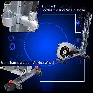 GOELLIPTICAL T-300MX Motorized VST 18"-22" Elliptical Exercise Cross Trainer Machine for Cardio Fitness Strength Conditioning Exercise Workout at Home or Gym