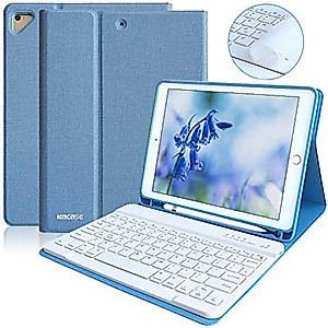 KBCASE Keyboard Case for iPad 6th Generation 2018/5th Gen 2017/iPad Pro 9.7 inch/iPad Air 2 & 1 Detachable Bluetooth iPad Pro 9.7 Case with Keyboard, Built in Pencil Holder