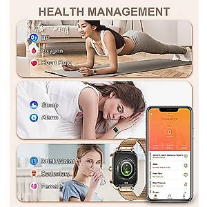 Iaret Smart Watch for Women (Call Receive Dial), Smart Watches for Android iOS Phones Smartwatch with AI Voice Control Heart Rate Sleep Monitor Pedometer Waterproof Activity Tracker