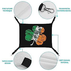 Irish Shamrock Pet Hammock Comfortable Adjustable Hanging Bed for Small Animals Dogs Cats Hamster