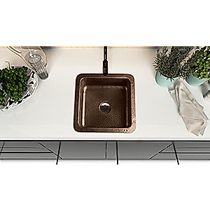Monarch Abode Pure Copper 17093 Hand Hammered Glasgow Dual Mount Bar Prep Sink (12 inches)
