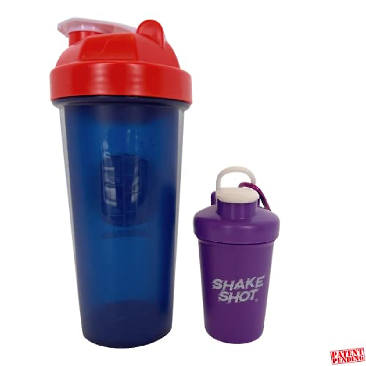 Shake Shot - Purple - 4oz (120ml) Mini Shaker Bottle for Pre Workout, Creatine, & Small Scoop Supplements, (Not for Protein) Carabiner included, Portable Blender Bottle for On The Go Use…